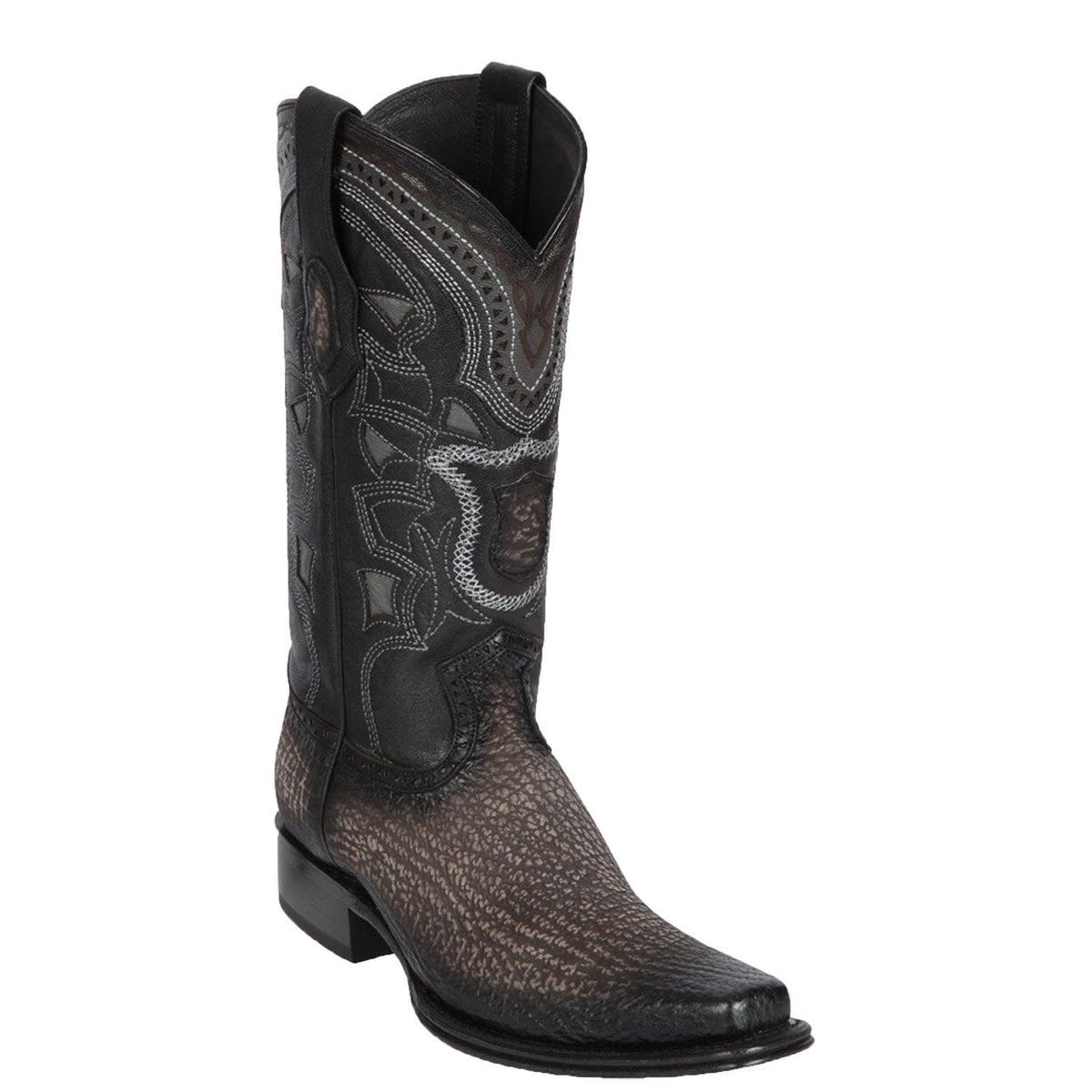 Men's Genuine Shark Skin European Square Toe Boots Faded Gray Color ...