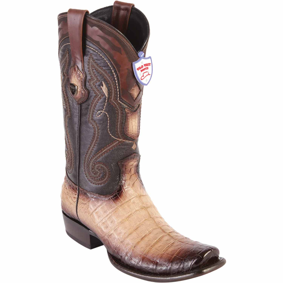 Men's Wild West Caiman Belly Skin Dubai Toe Boot 2798215 — NewWestBoots.com